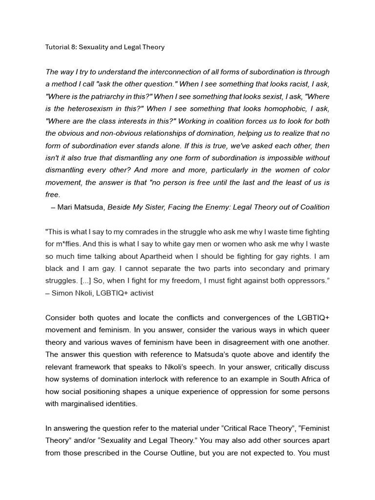 Tutorial 8 - 1400333093 | PDF | Gender Studies | Feminism