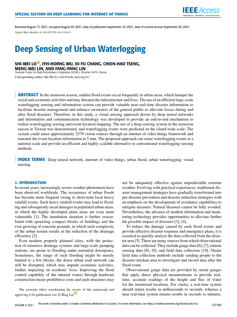 Deep Sensing of Urban Waterlogging | PDF | Computer Vision | Deep Learning