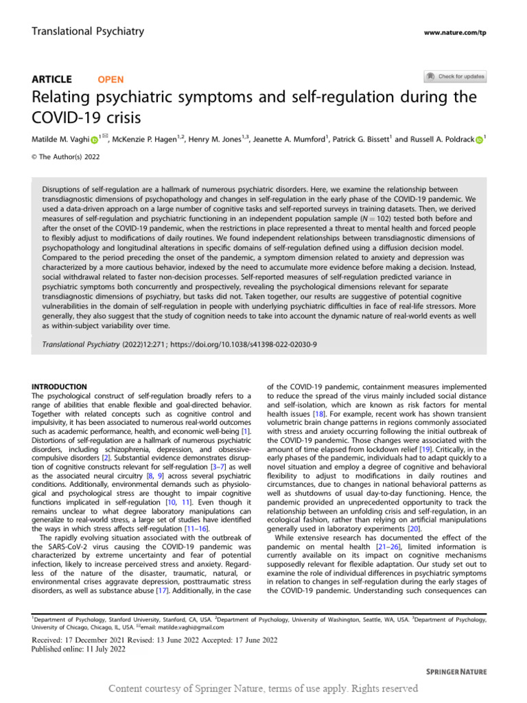 TL4 | PDF | Emotional Self Regulation | Mental Disorder