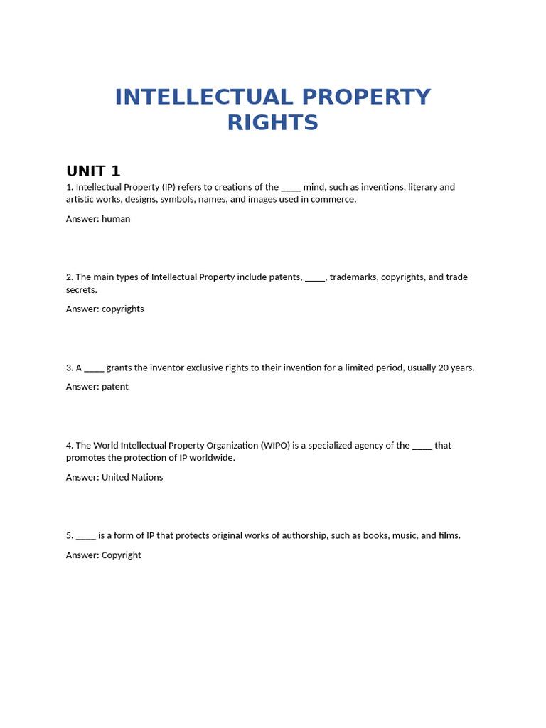 Intro to Intellectual Property | PDF