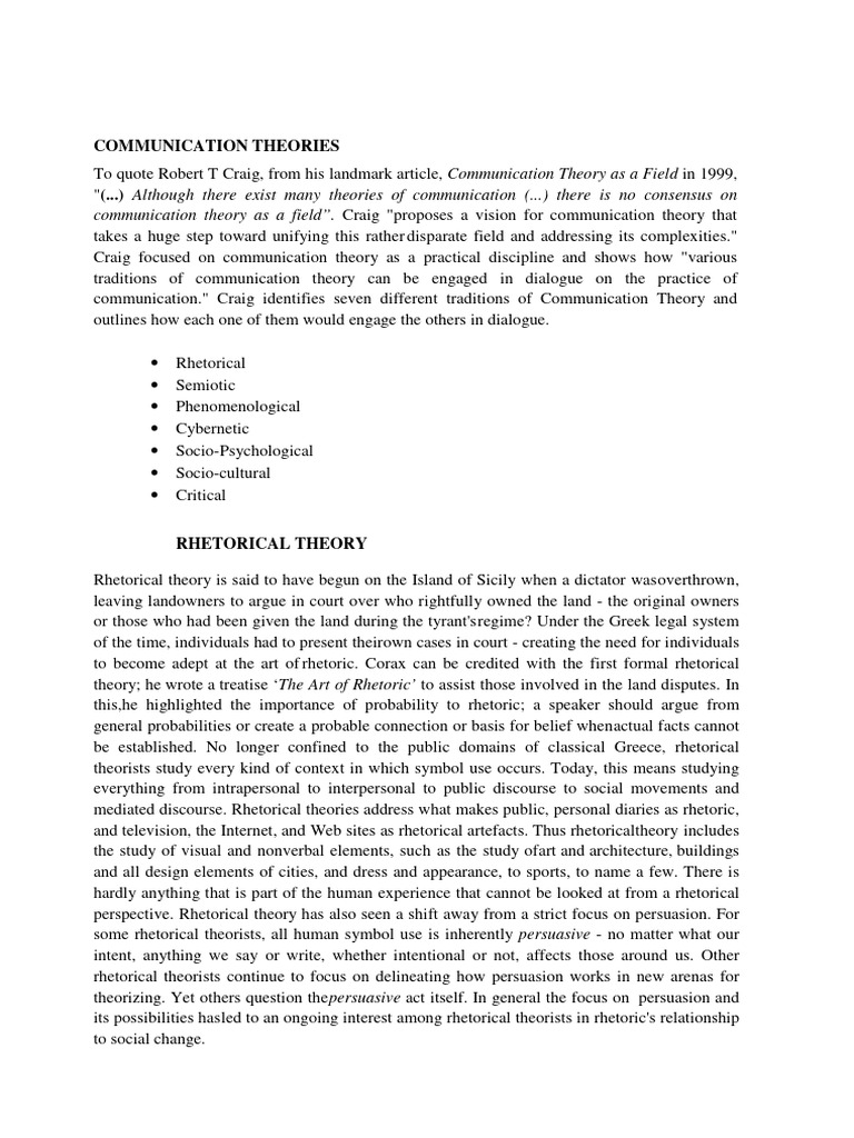 Communication Theories | PDF | Critical Theory | Self Actualization