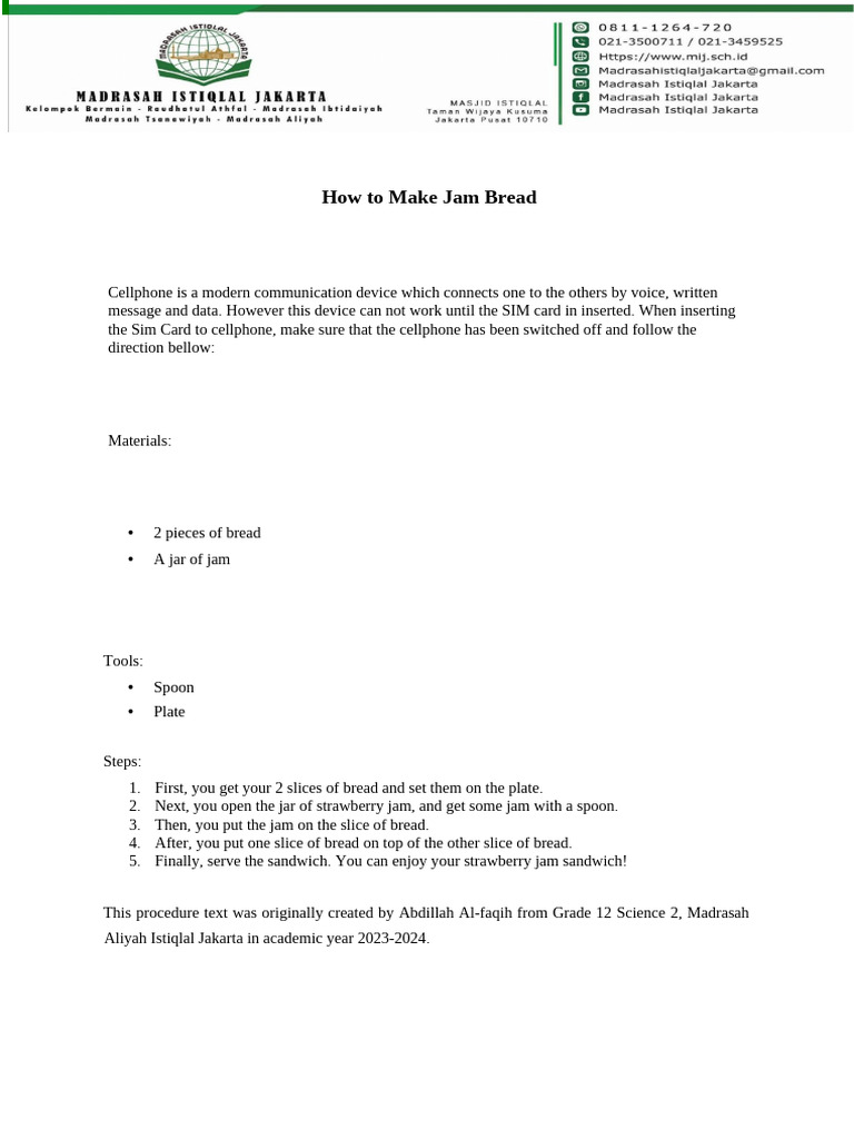 Procedure text how to insert simcard cellghone | PDF