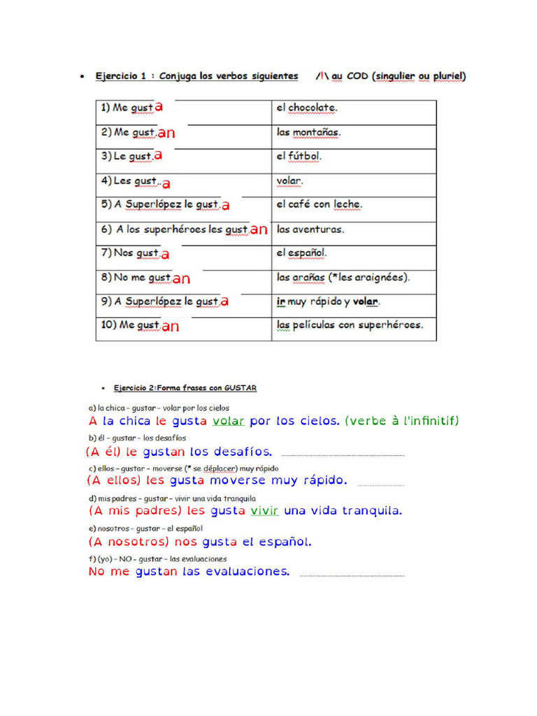 Correction Fiches Exos GUSTAR | PDF
