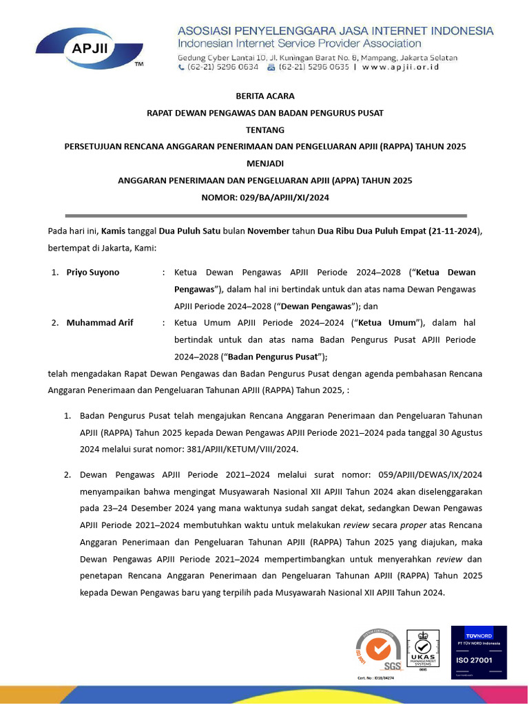 APJII Finalisasi APPA 2025 | PDF
