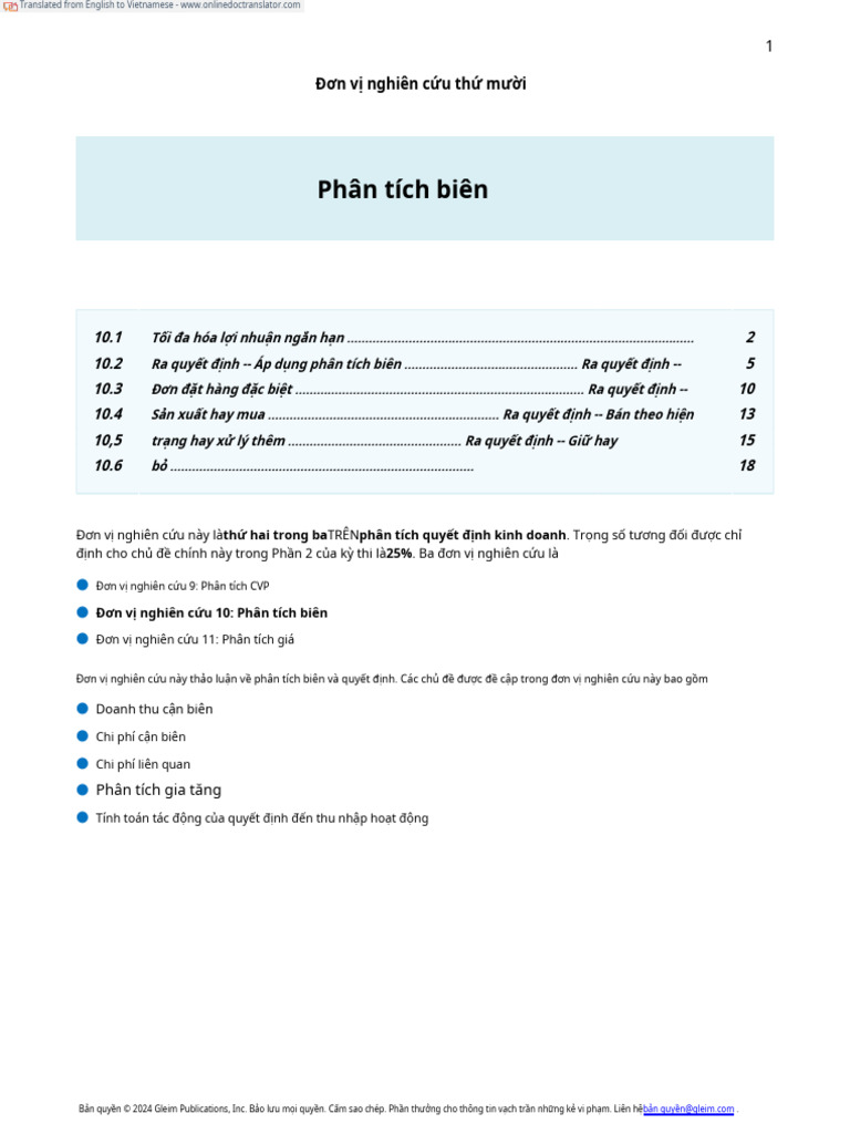 CMA CMA2 BookOnline SU10 Outline - En.vi | PDF