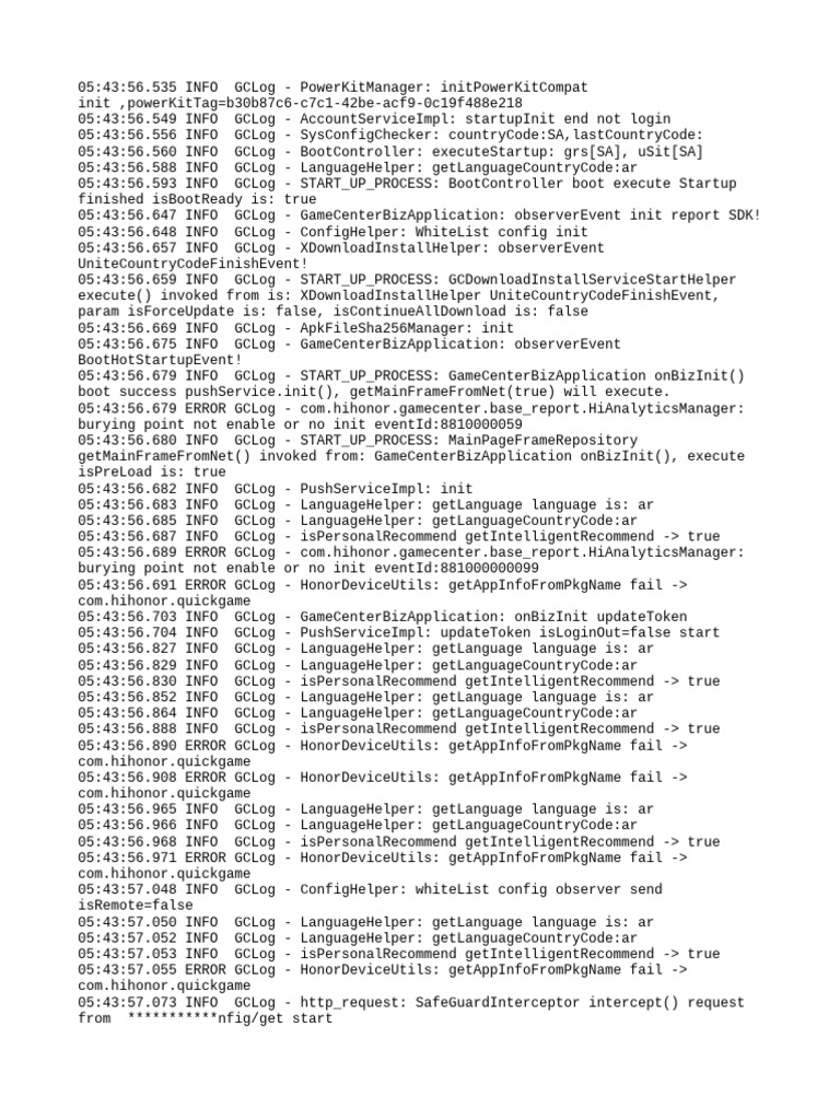 Game Center Startup Log Analysis | PDF | Hypertext | Internet Architecture