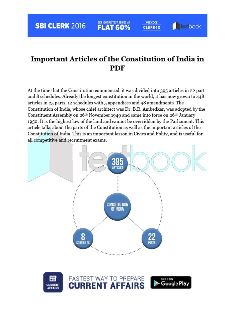 Key Articles of India's Constitution PDF | PDF | Business