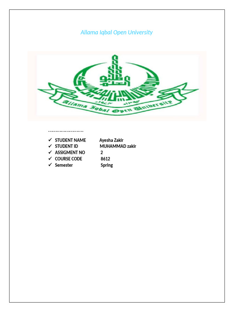 (8612)ass2 | PDF | Teachers | Educational Technology