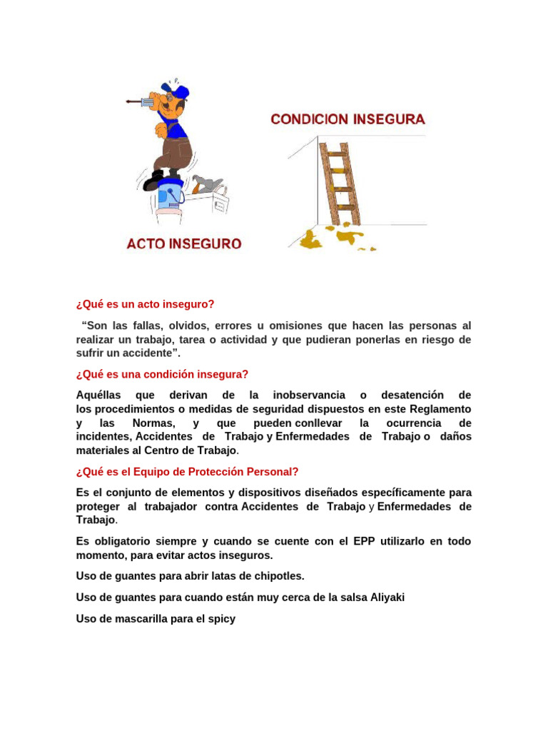 Qué es un acto inseguro | PDF