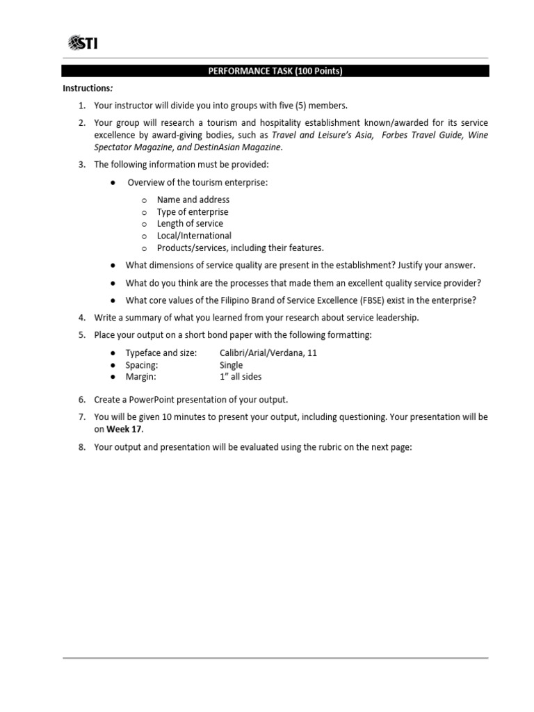 10 Performance Task 1 | PDF