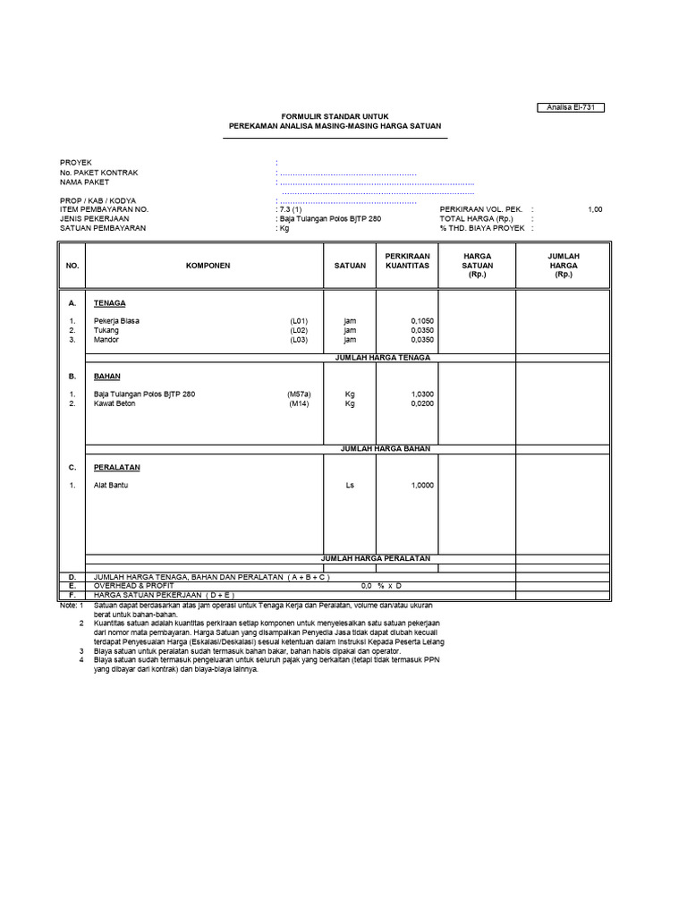 7.3 (1) - Baja Tulangan Polos-BjTP 280 | PDF