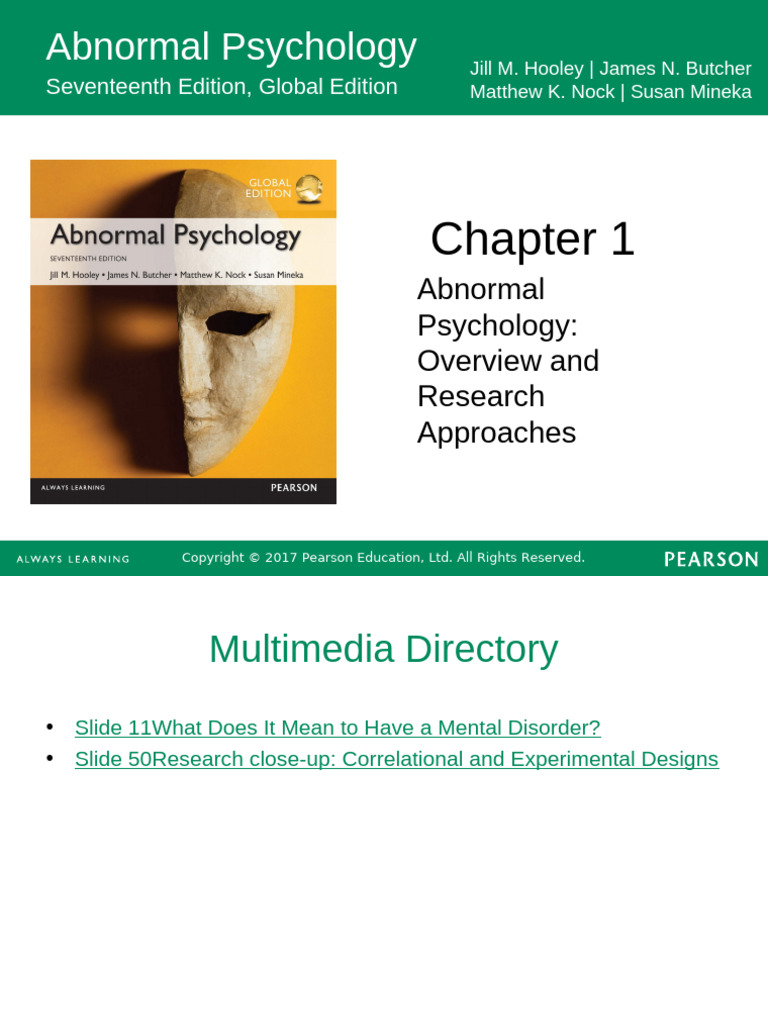 Abnormal Psychology Research Overview | PDF | Mental Disorder | Psychology
