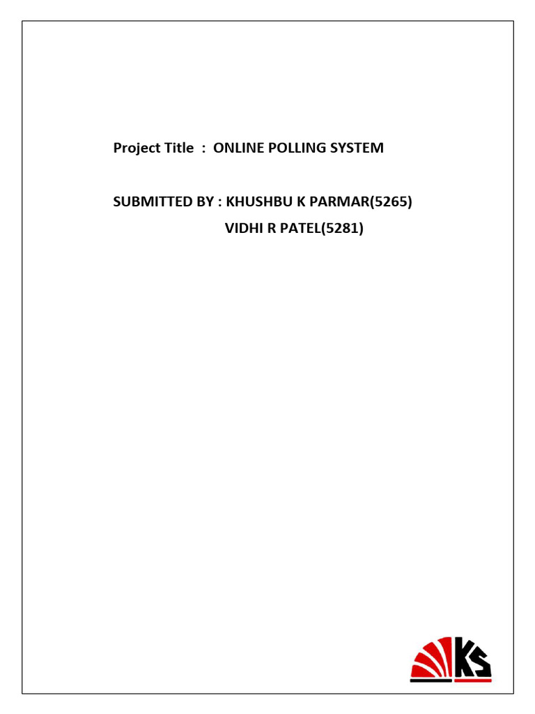 Online Polling System Project Overview | PDF | Opinion Poll | User (Computing)