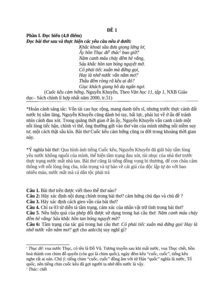 văn 10 đề 15p | PDF