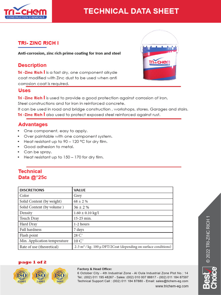 TRI-ZINC RICH 1 | PDF | Corrosion | Secondary Sector Of The Economy