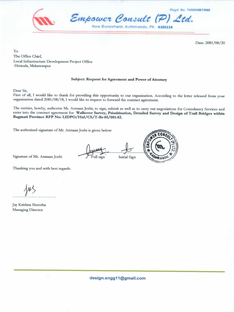 Contract Agreement Letter Empower | PDF