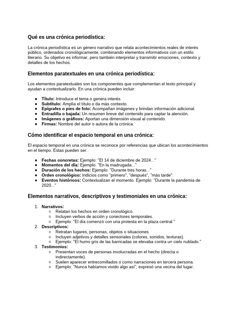 Qué Es Una Crónica Periodística | PDF
