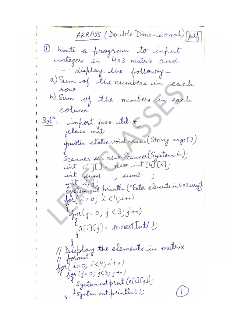 Arrays Double Dimension | PDF