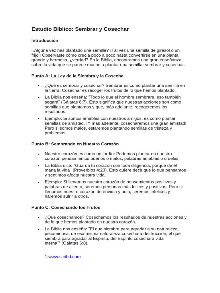 Ley Bíblica Sembrar Y Cosechar Pdf Siembra