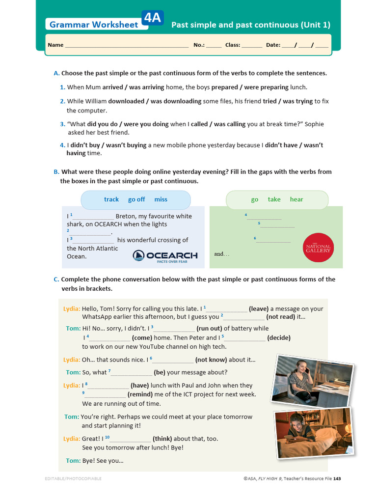 Grammar Worksheet 4 | PDF | Linguistics