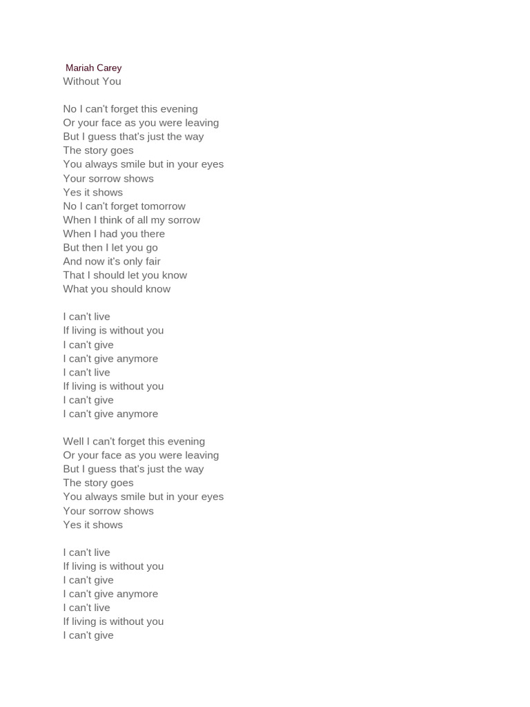 Mariah Carey Song | PDF