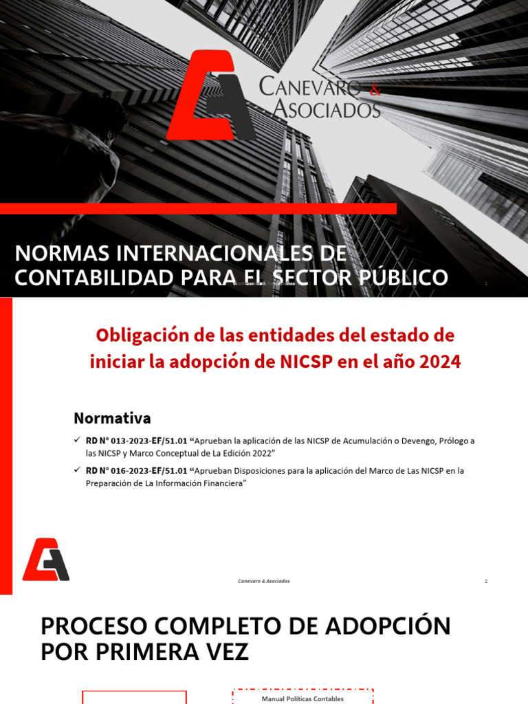 Avance Adopción de NICSP en 2024 | PDF | Estado financiero | Contabilidad