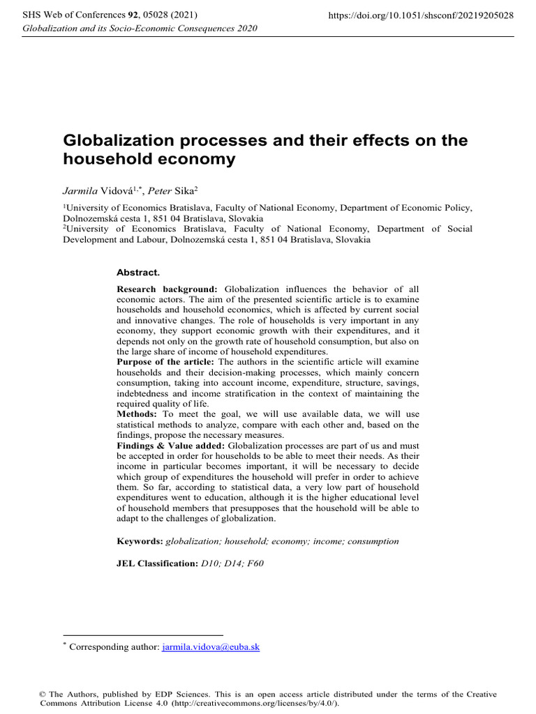 Globalization Related Studies | PDF | Consumption (Economics ...