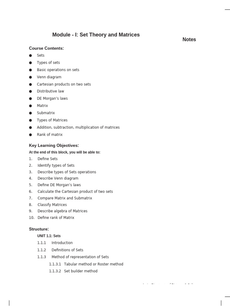 Book MATH111 - Basic Mathematics-I | PDF | Matrix (Mathematics) | Set (Mathematics)