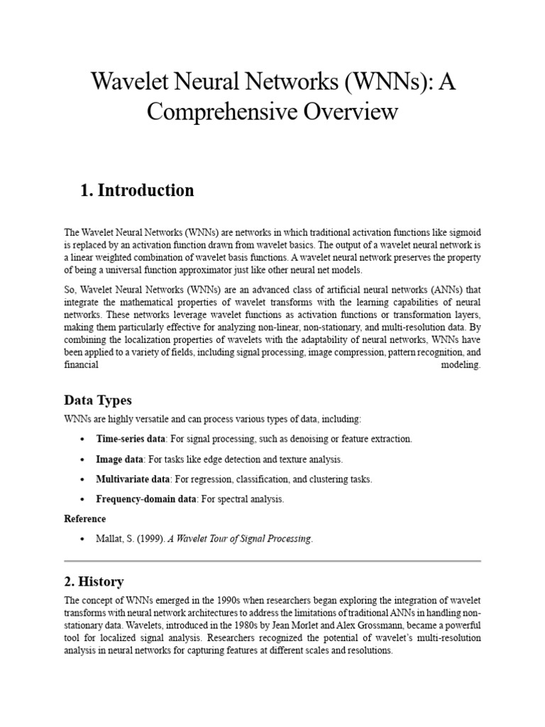 Wavelet Neural Network (WNN) | PDF | Wavelet | Artificial Neural Network