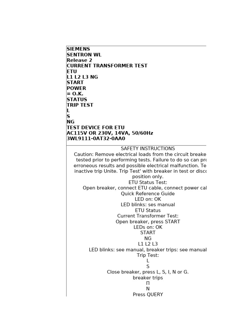 LV Breaker ACB Testing Tool | PDF | Mains Electricity | Electrical ...