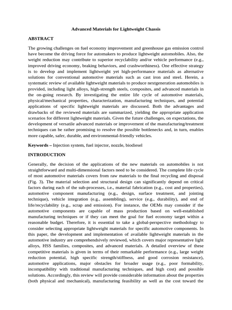 Lightweight Materials for Automotive Chassis | PDF | Steel | Aluminium
