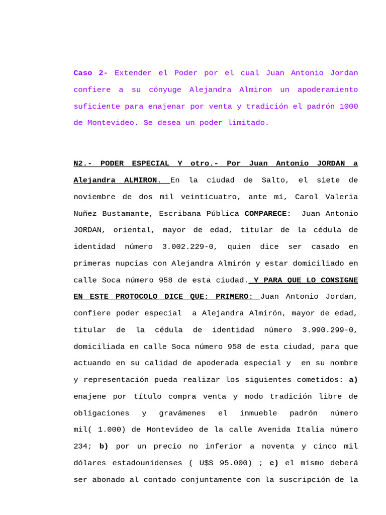 Poder Especial para Venta de Inmueble | PDF