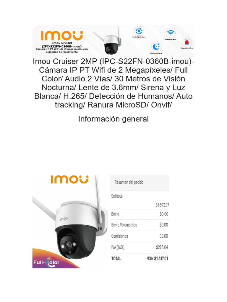 Imou Cruiser 2MP | PDF | Imagen | Grabación