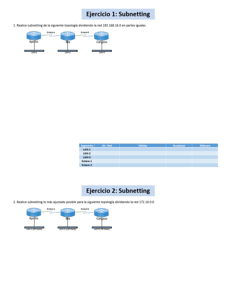 (X) Ejercicios Subnetting-VLSM v1.1 | PDF