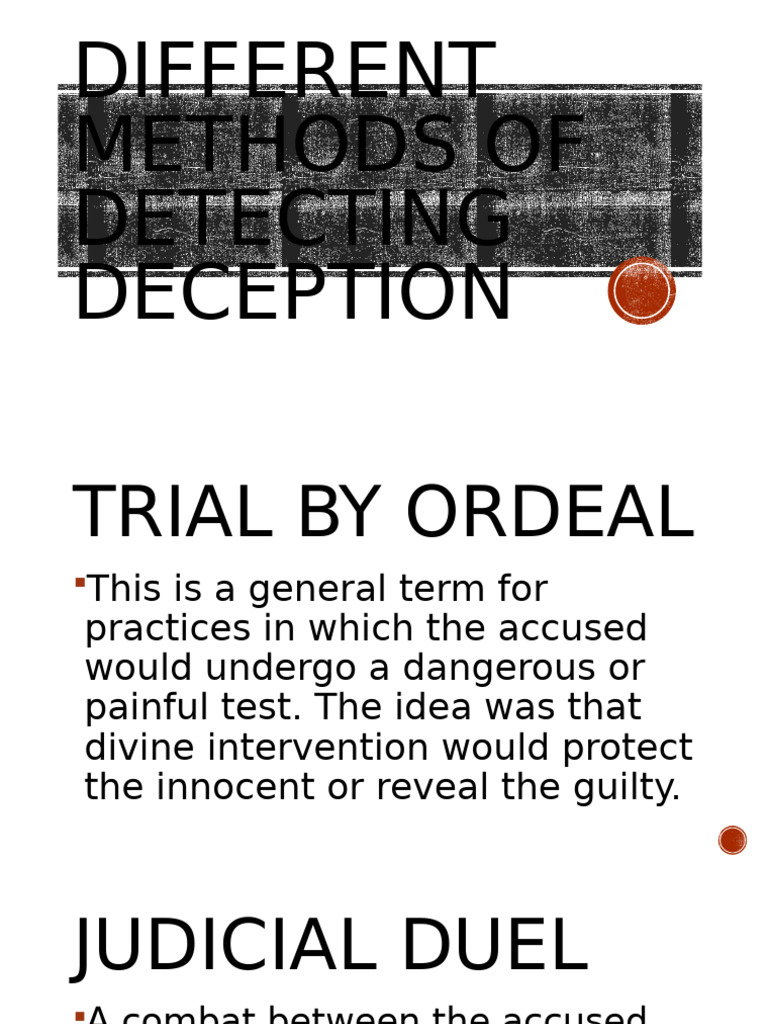 Different Methods Of Detecting Deception Pdf Psychology Neuroscience