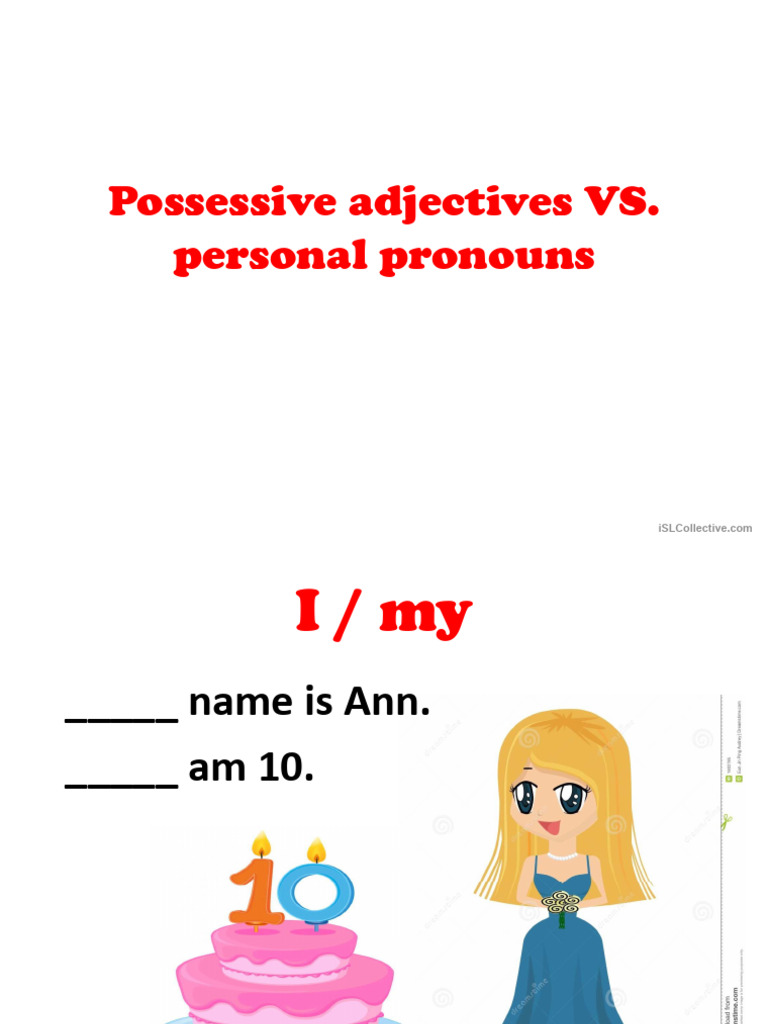 Possessive Adjectives vs. Pronouns Guide | PDF