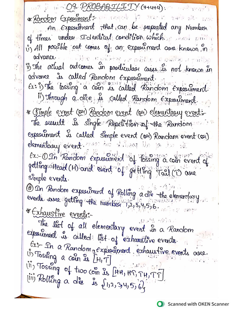 Probability Notes | PDF