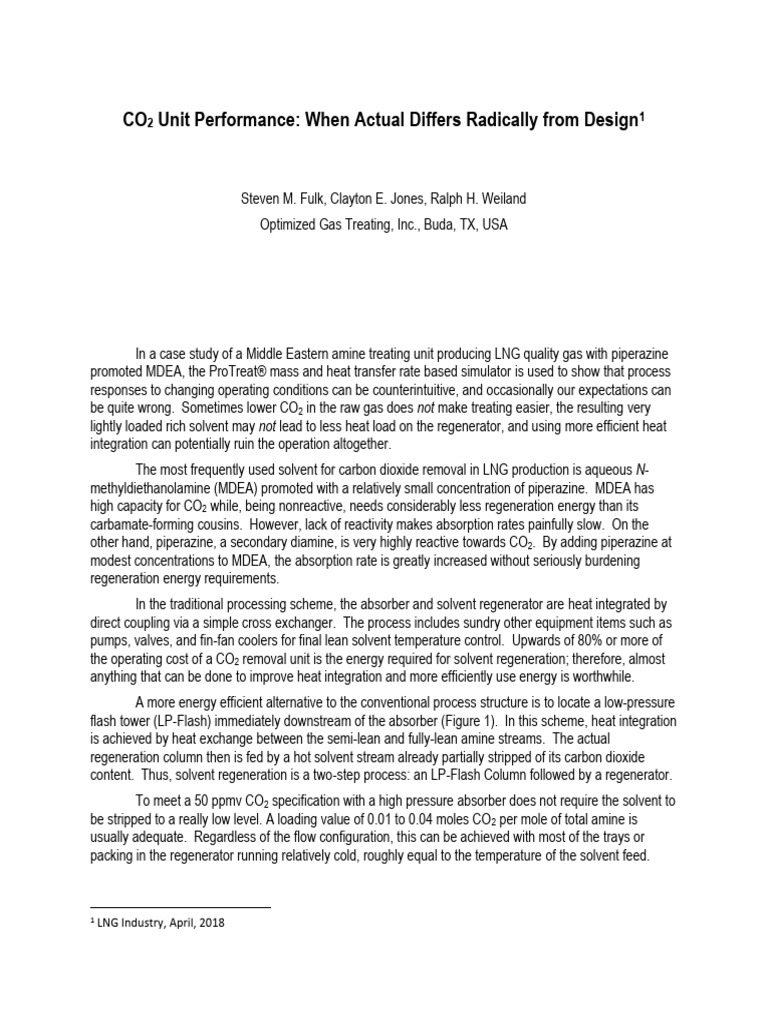 CO2 Unit Performance - When Actual Differs Radically | PDF | Carbon ...