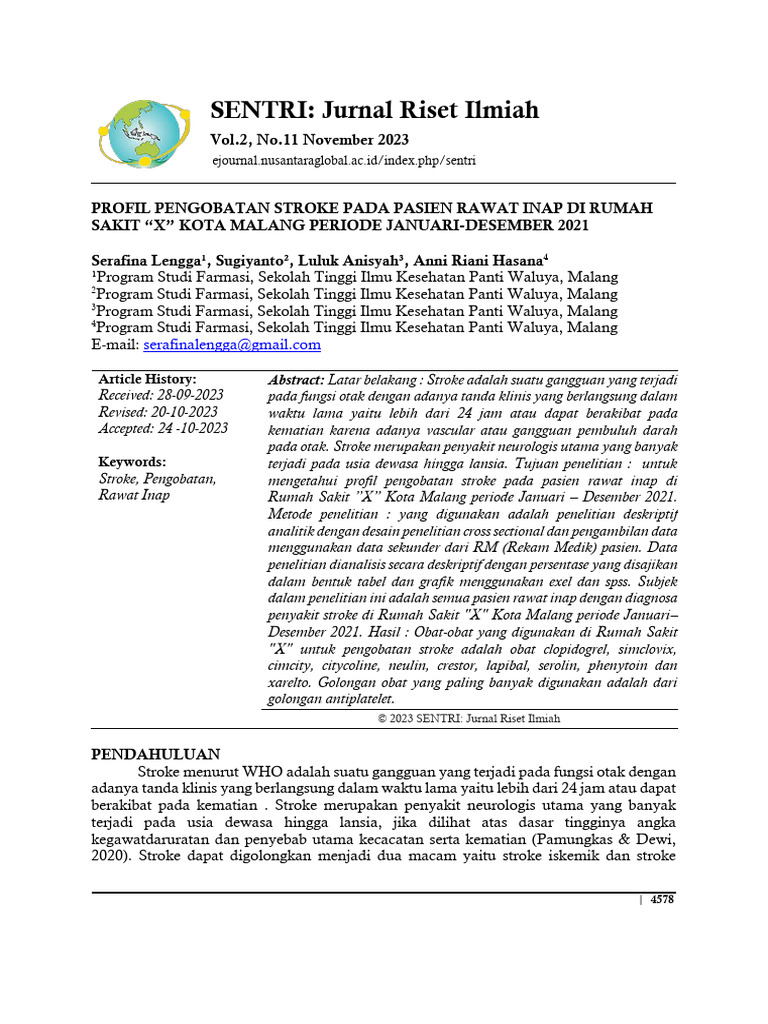 6.+a Review+Profil+Pengobatan+Stroke Hasil 1 | PDF