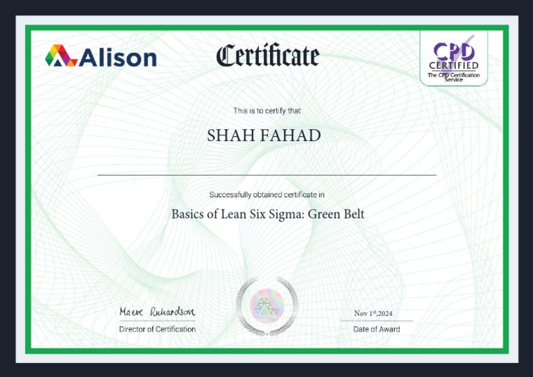 Shah Fahad Alison-Certificate | PDF