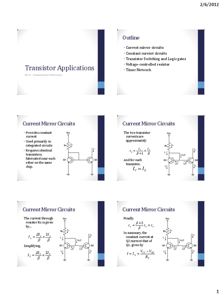 Transistor Applications in Electronics | PDF | Field Effect Transistor ...