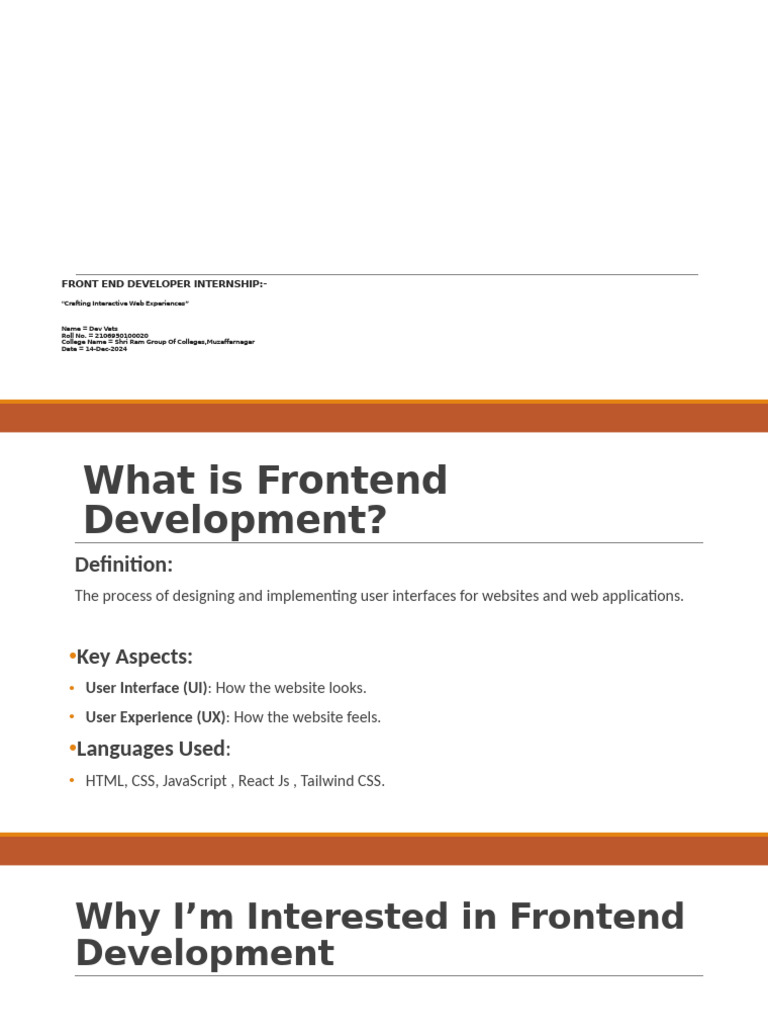 Internship Presentation | PDF