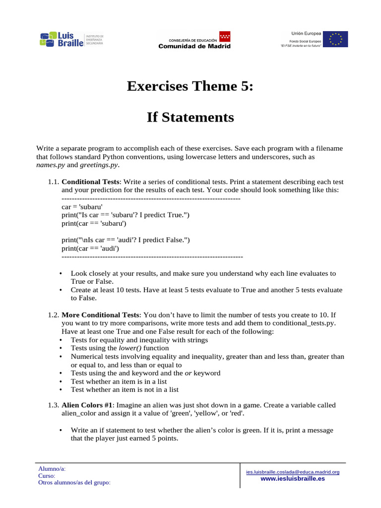 Ejercicios Tema 5 Python Pdf Computing Software Engineering