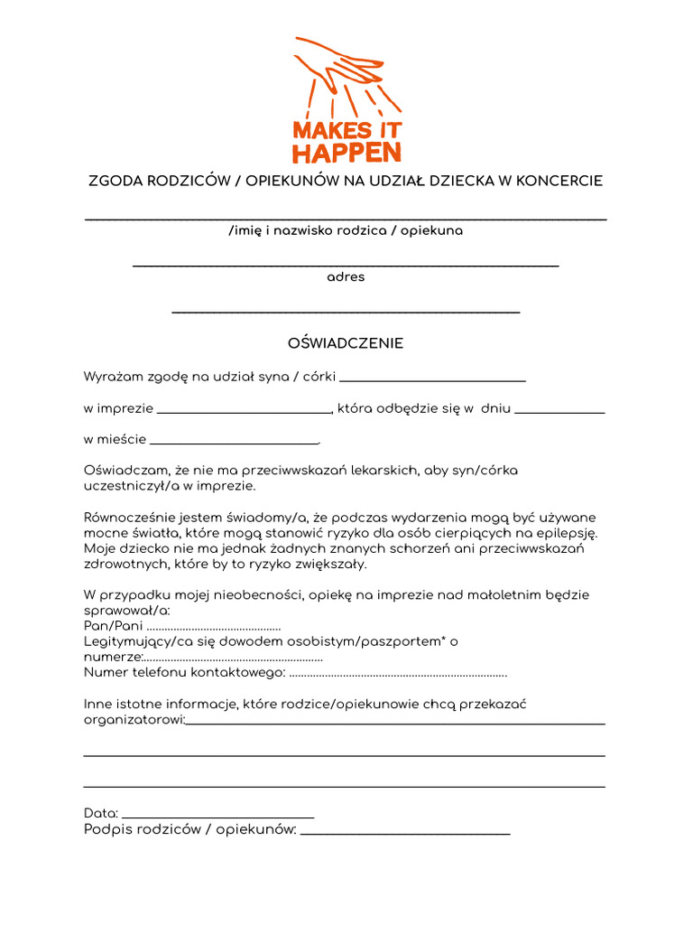 Zgoda Rodziców Mih | PDF