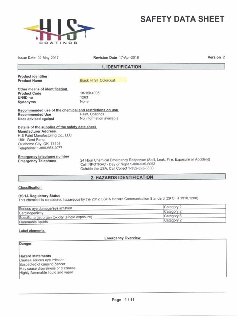 23.03.10 - MSDS - Acetone-based Dye, Black | PDF
