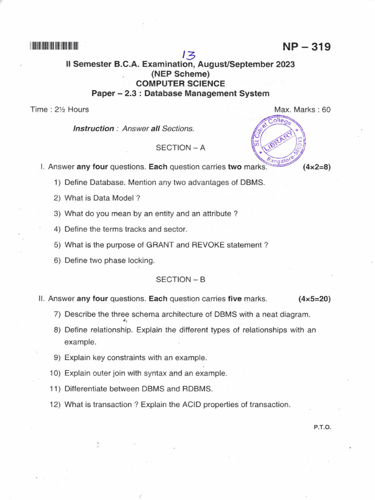 Database_ManagementSystem_Aug_Sep2023 | PDF | Databases | Database ... Database_ManagementSystem_Aug_Sep2023 | PDF | Databases | Database ...