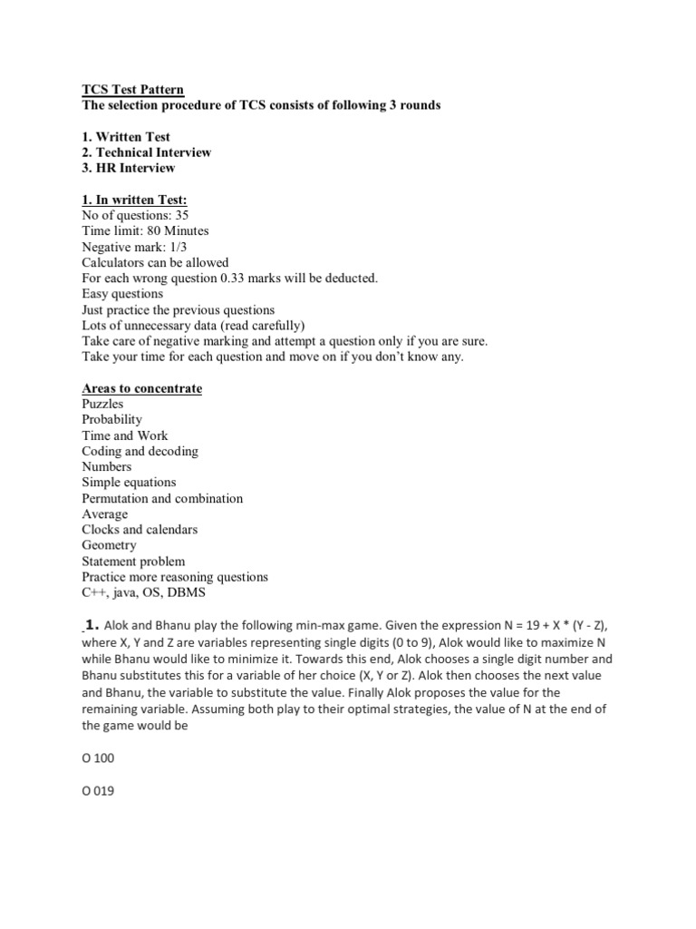 TCS Test Pattern | PDF | Perfume | Alzheimer's Disease