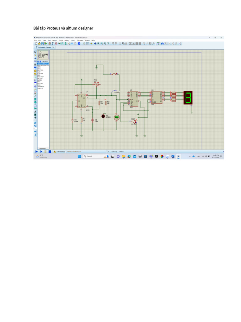 Bài tập Proteus và altium designer 1 | PDF