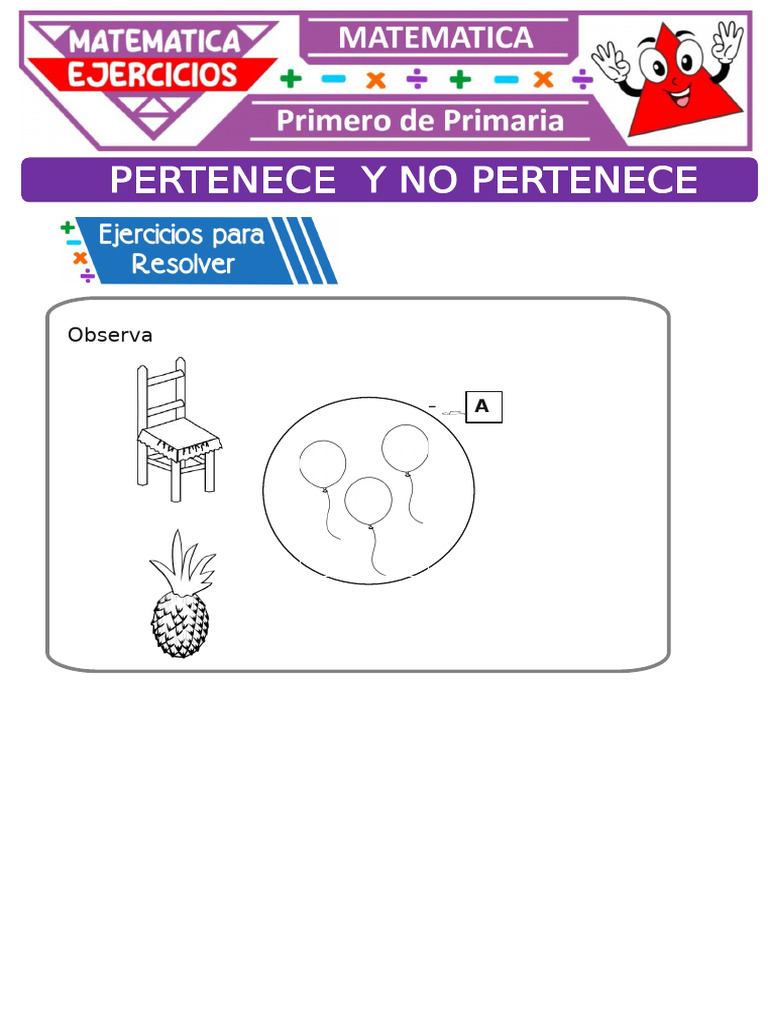 Pertenece y No Pertenece para Primer Grado de Primaria | PDF