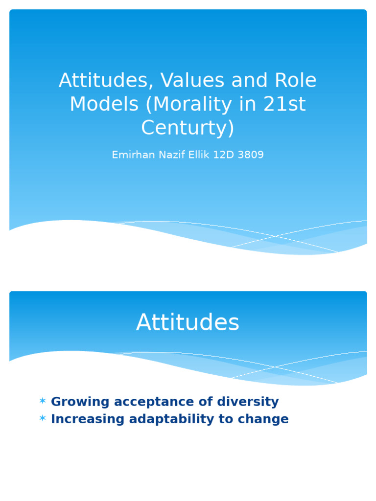 Attitudes, Values and Role Models (Morality | PDF